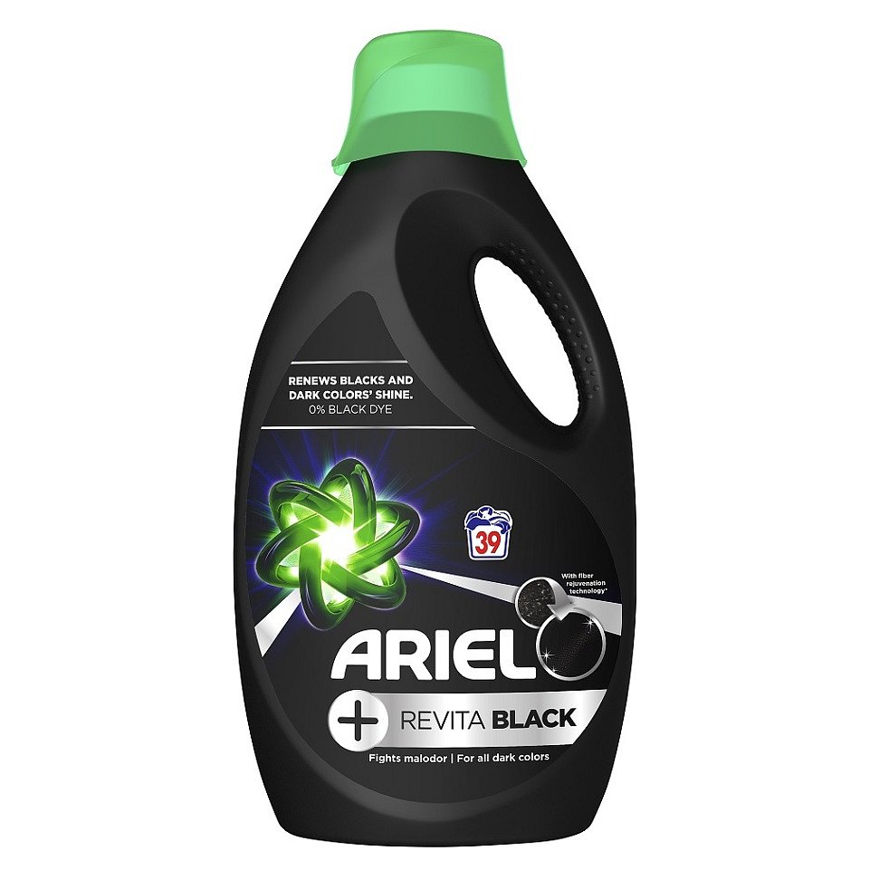 ARIEL +Revitablack Tekutý prací gel 39 pracích dávek/2145 ml - srovnání ...